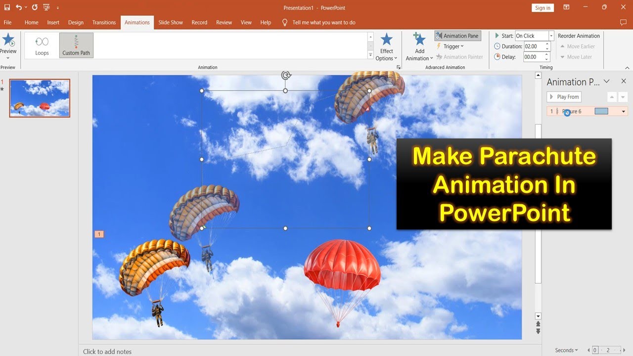 Make Parachute Animation In PowerPoint - YouTube