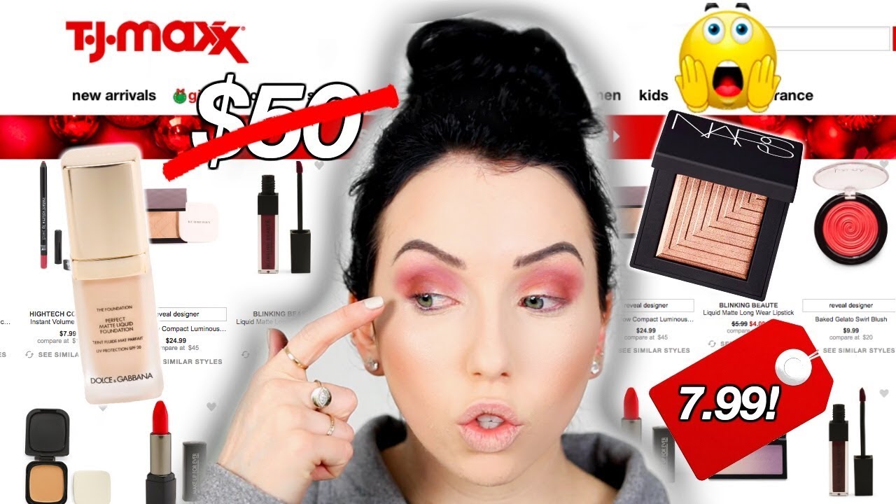 OMG TJ Maxx has MAKEUP ONLINE?! SHOP WITH ME & TRY ON! High End Makeup ...