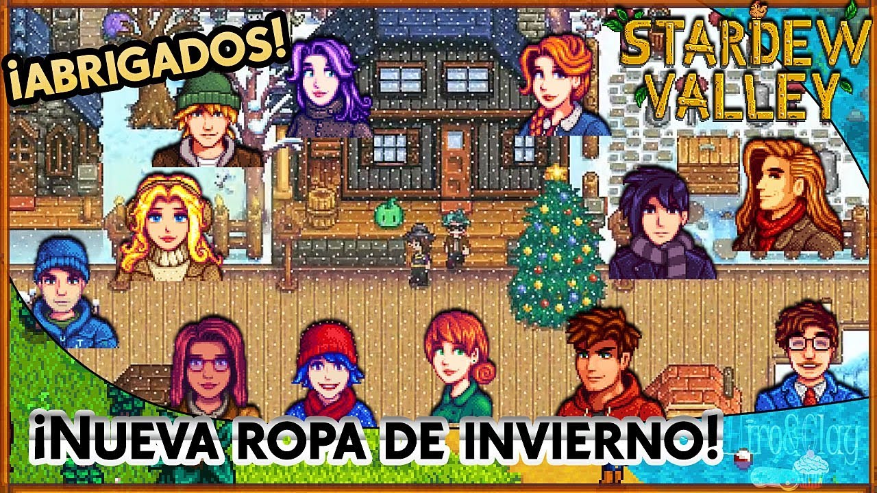 Personajes con ropa de invierno en Stardew Valley update 1.6 ¡Nuevo ...