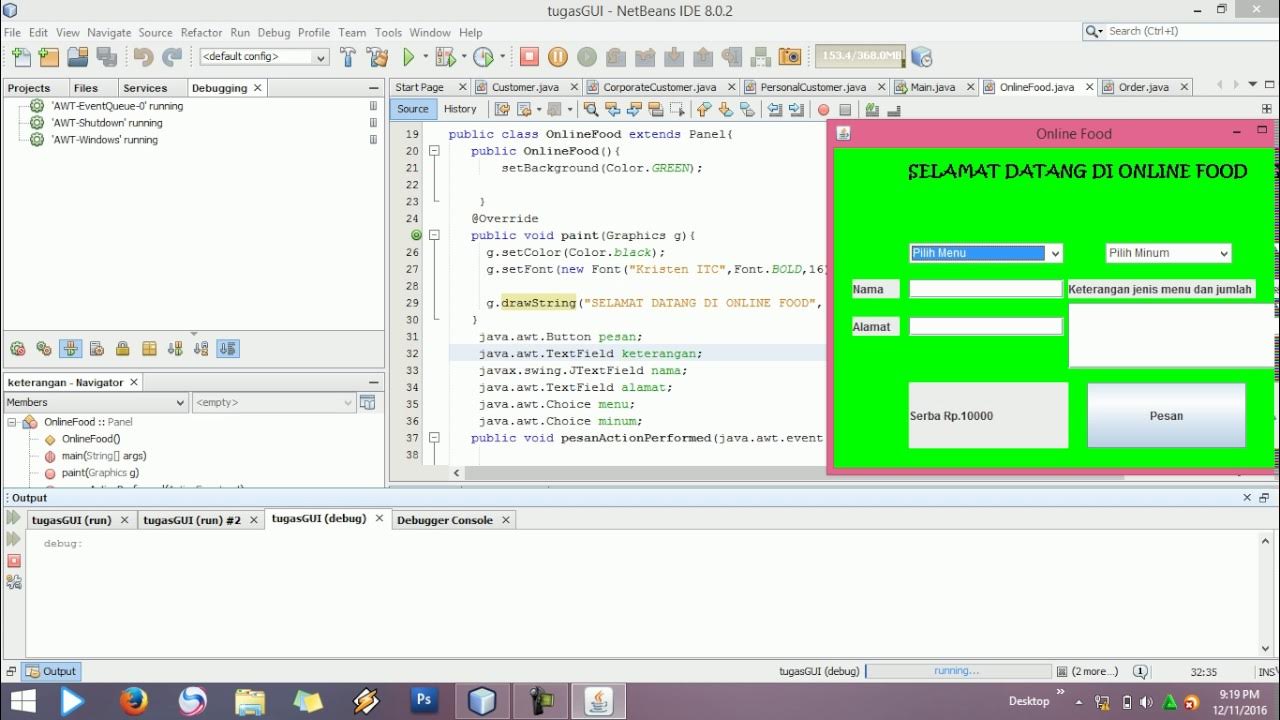 Implementasi Class diagram dan membuat GUI AWTPBO - YouTube
