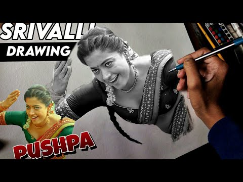 Srivalli drawing | pushpa drawing | how to draw Rashmika Mandhana - YouTube