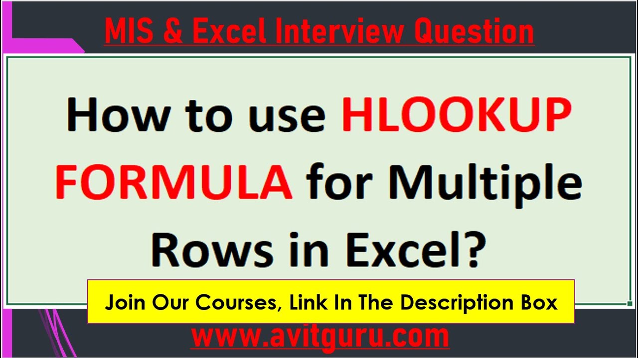 How To Use HLOOKUP FORMULA For Multiple Rows In Excel YouTube how-to-use-hlookup-formula-for-multiple-rows-in-excel-youtube
