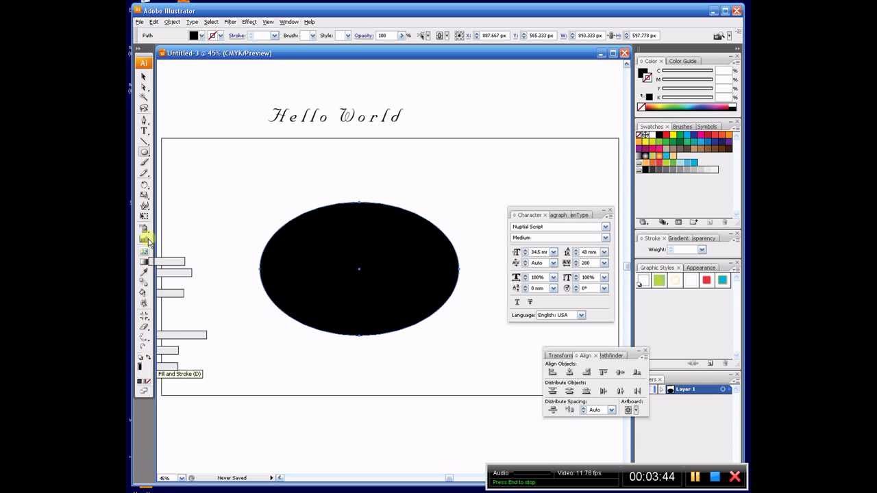 type on a path in Illustrator CS3 - YouTube