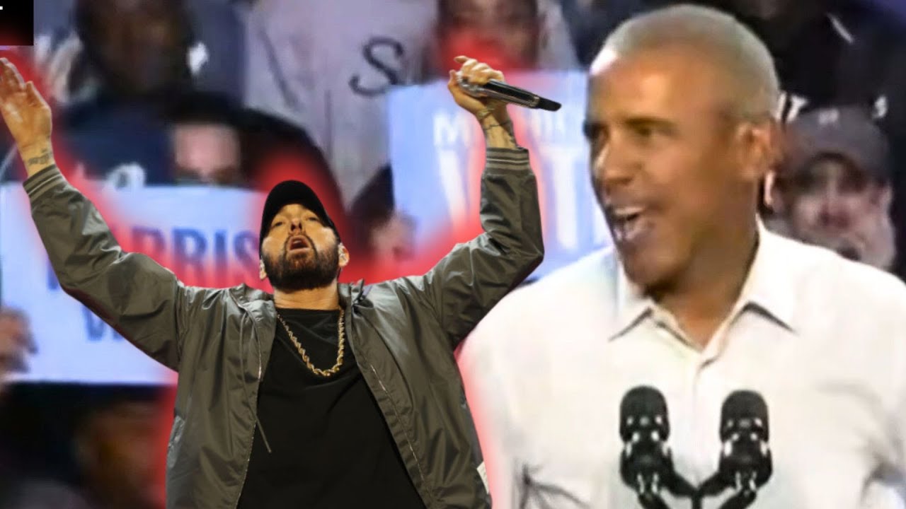 CRINGE? Obama Tries to Rap to Eminem Song During Rally - YouTube