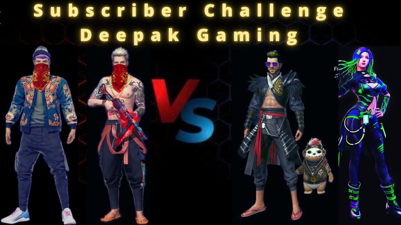 Subscriber Challenge Deepak Gaming/ 2vs2 custom/ play free fire - YouTube