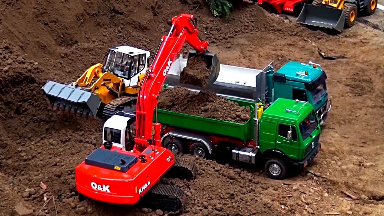 Big Construction Site RC Trucks Excavator Dumper Dozer Tractor over 2 ...