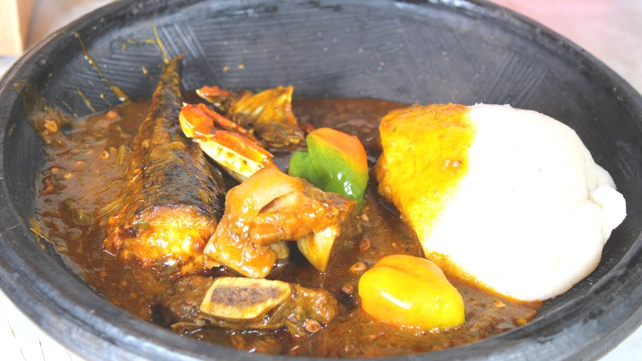 HOW TO MAKE AFRICAN SLIMY OKRA SAUCE WITH BANKU - YouTube
