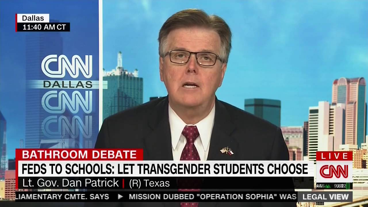 Dan Patrick on CNN Slams Obama Bathroom Overreach - YouTube
