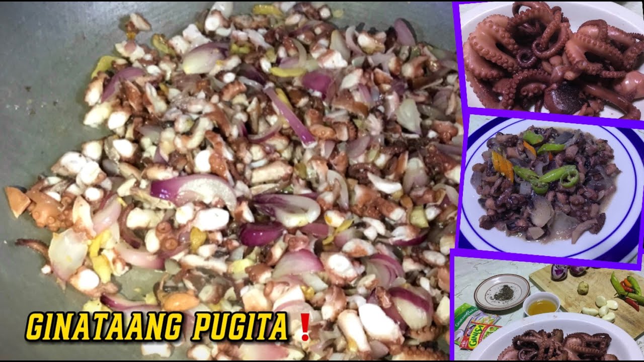 Paano magluto ng gjnataang octopus o pugita? Ang sarap pala first time ...