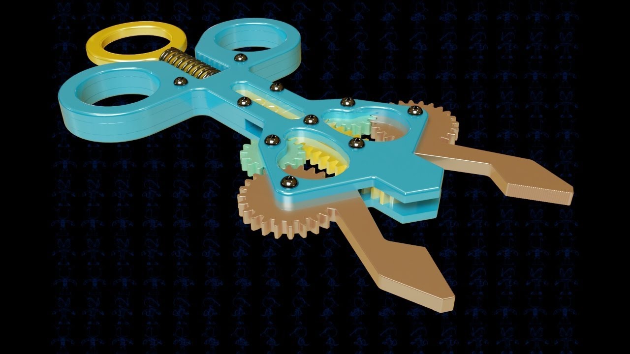 Hand Gripper Mechanism 3D Model - YouTube