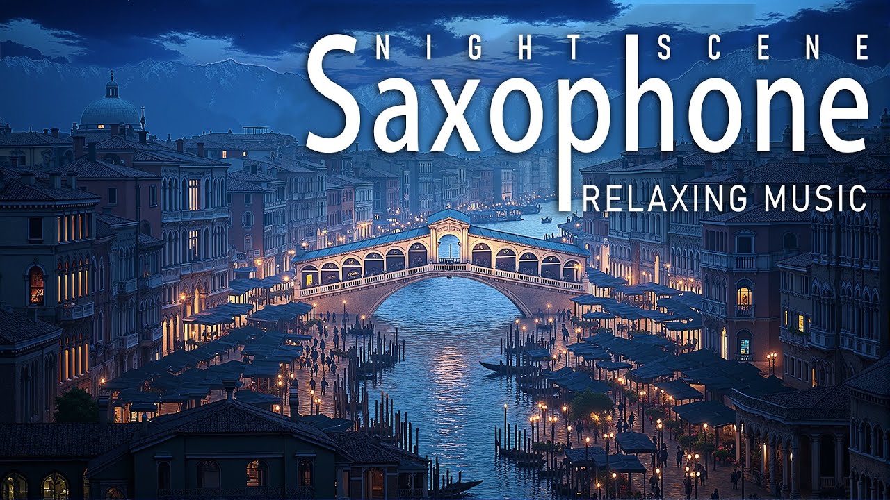Peaceful Moonlit Night Scene With Saxophone Music 🎷 Gentle, Relaxing ...