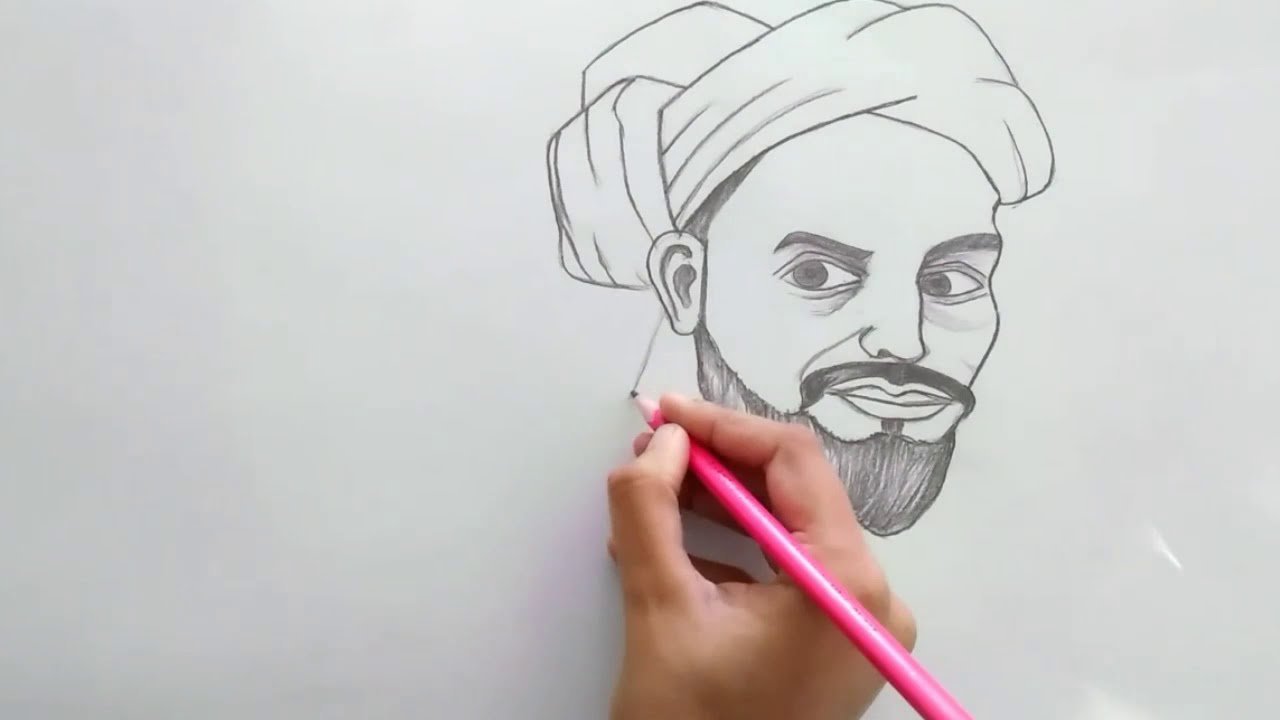 How To Draw Sheik Saadi Sketch step By Step Very Easy| Easy Drawing Of ...