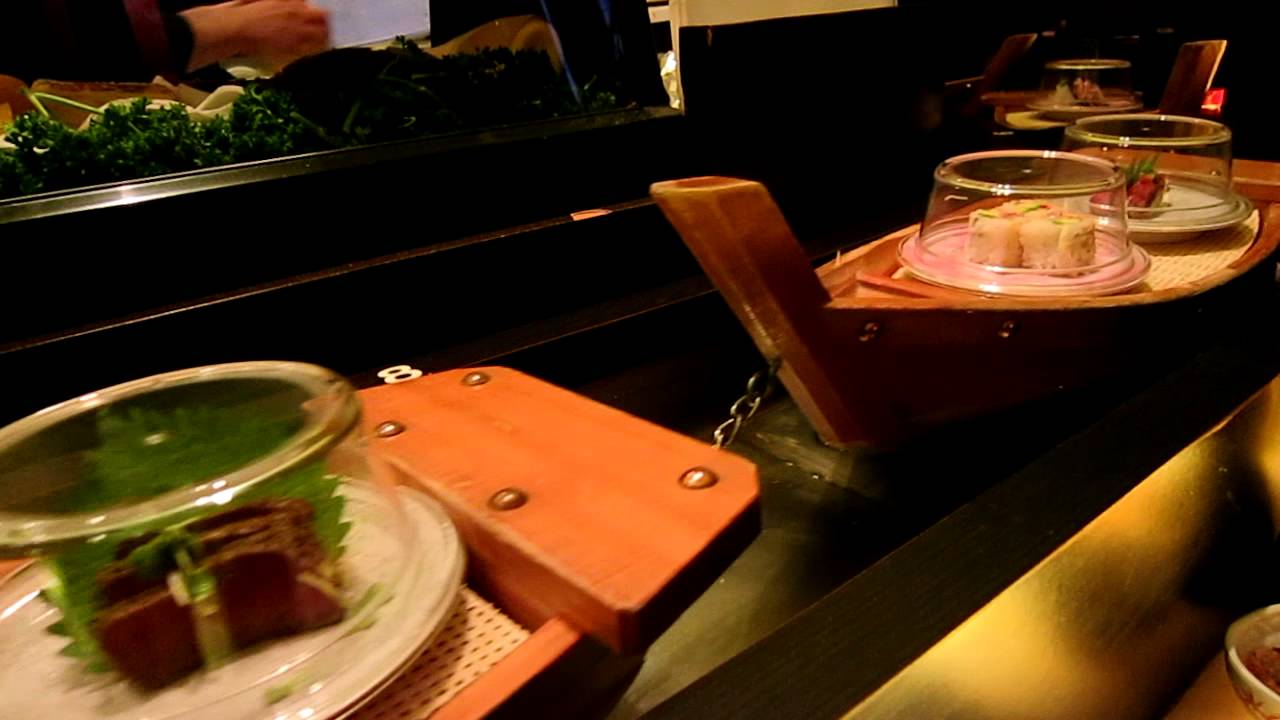 Fune Restaurant revolving sushi - YouTube