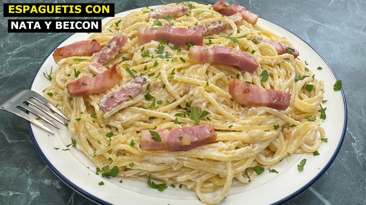 La auténtica PASTA Con NATA y BEICON ya está aquí. Espaguetis listo en ...