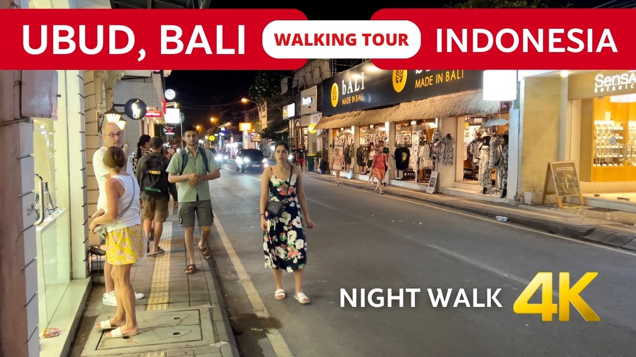 Ubud Bali Night walk 🇮🇩 Indonesia 2024 Walking tour | Bali nightlife ...