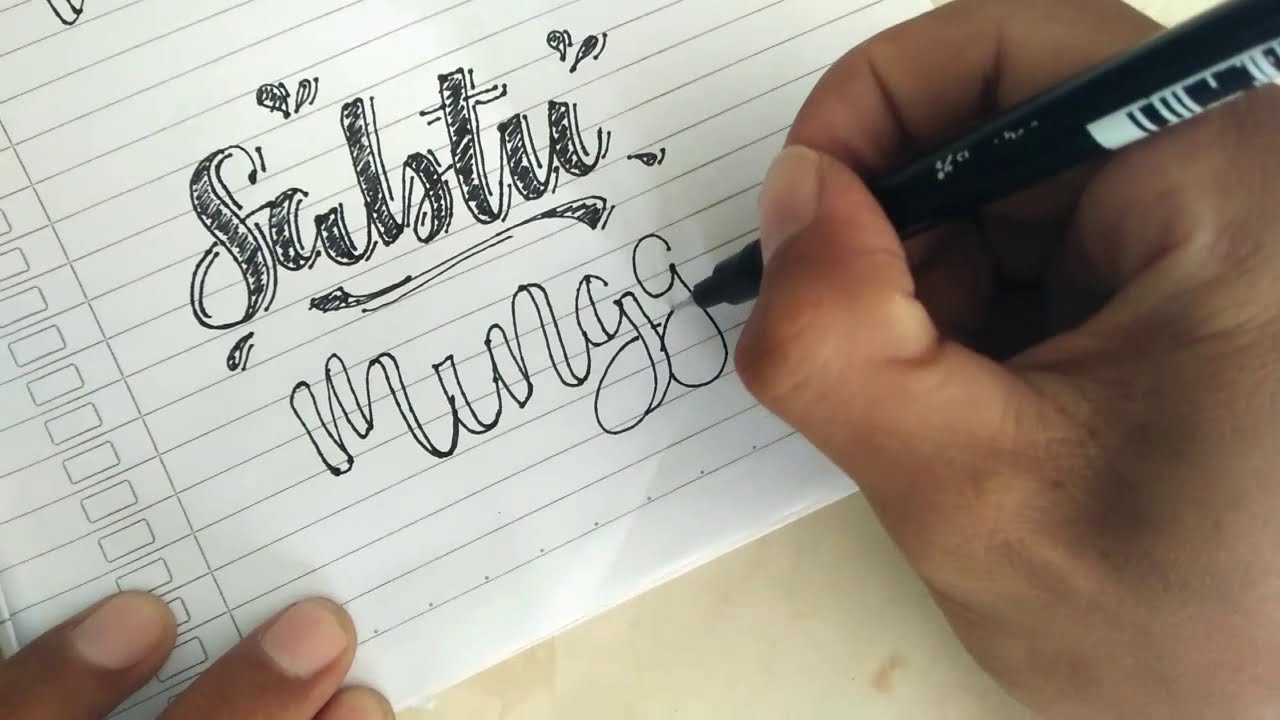 Tips Mudah Lettering Dengan Pulpen II Tutorial Lettering denggan Pulpen ...