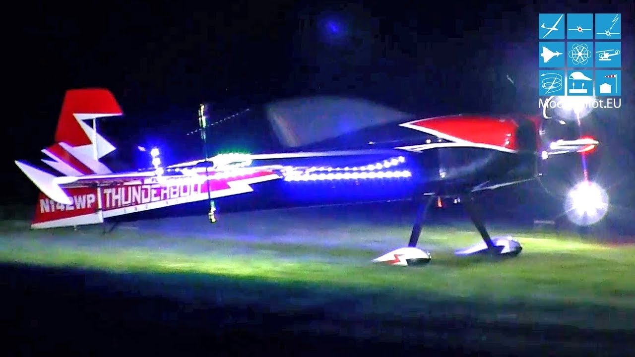SBACH 342 RC NIGHT FLIGHT SHOW FABIAN BRAUN NACHTFLUGSHOW ...