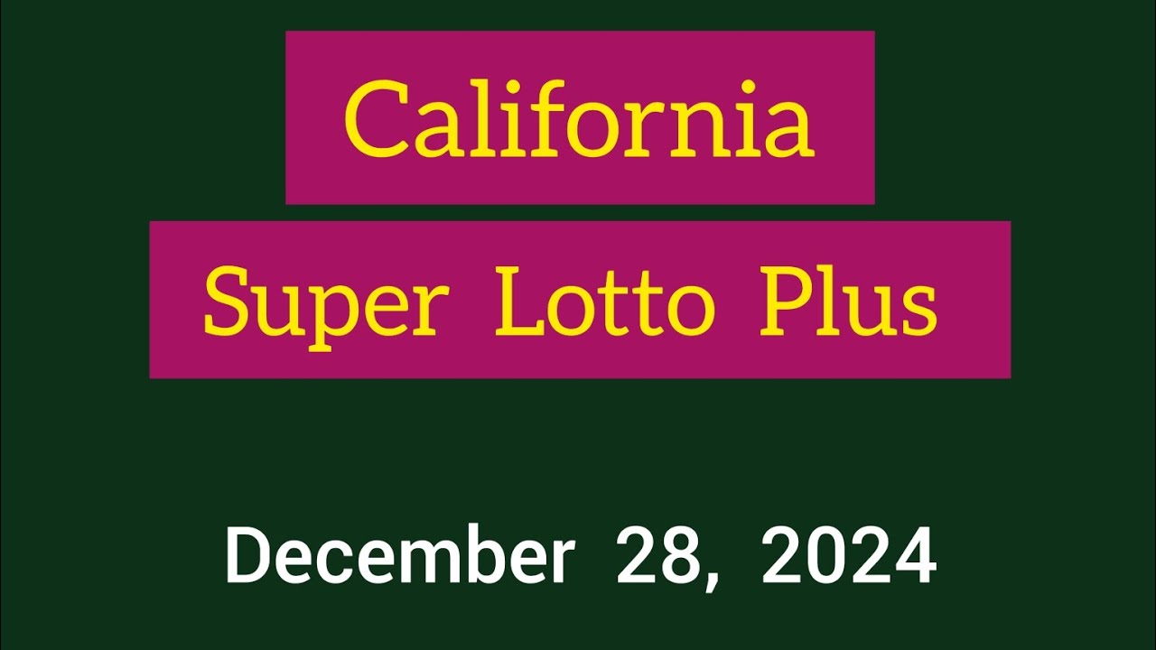 California SuperLotto Plus Winning Numbers December 28, 2024 - YouTube