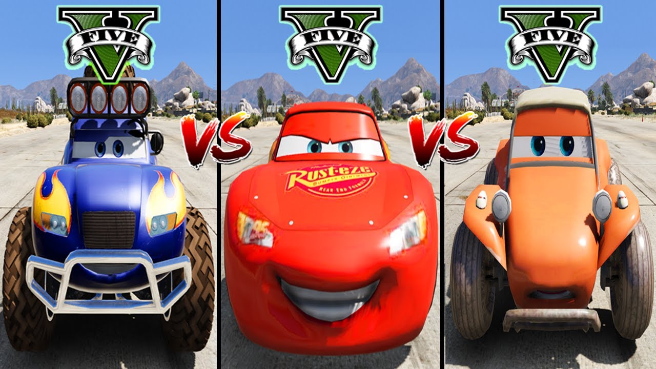Lightning McQueen VS Sandy Dunes VS Blue Grit in GTA 5 - which is best ...