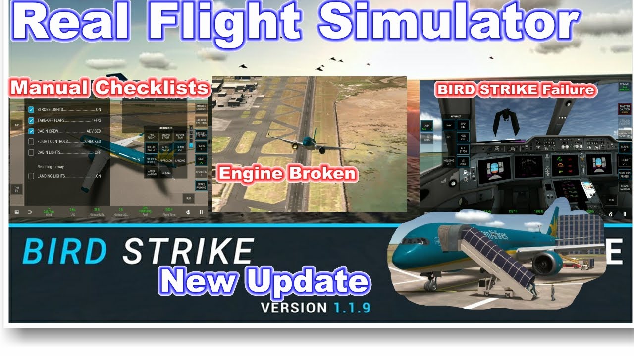 RFS - Real Flight Simulator v.1.1.9 New Update Full ( BIRD STRIKE ...