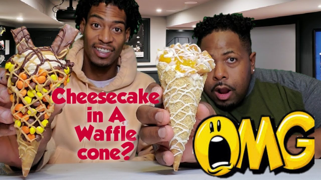 Cheesecake Stuffed Waffle Cone Review | Thats Tracy Cooking - YouTube