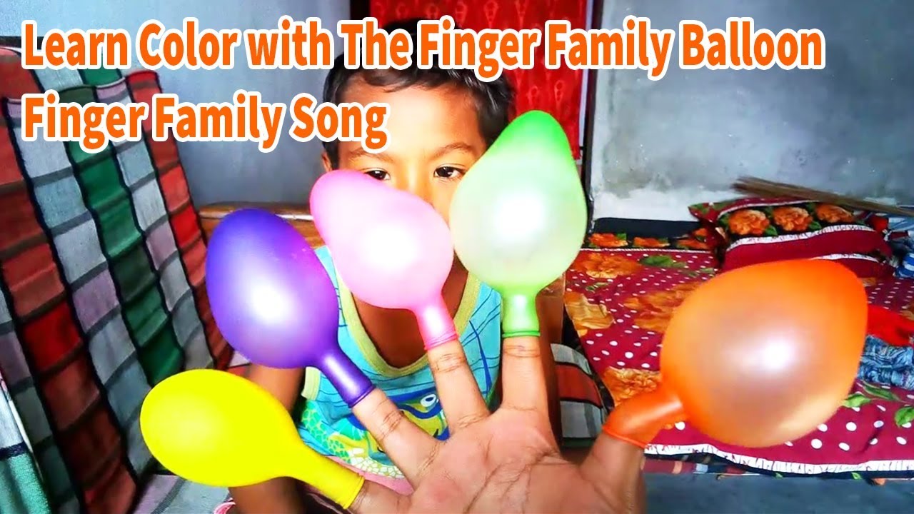 learn colours with balloons and finger family song | Learn Color with ...