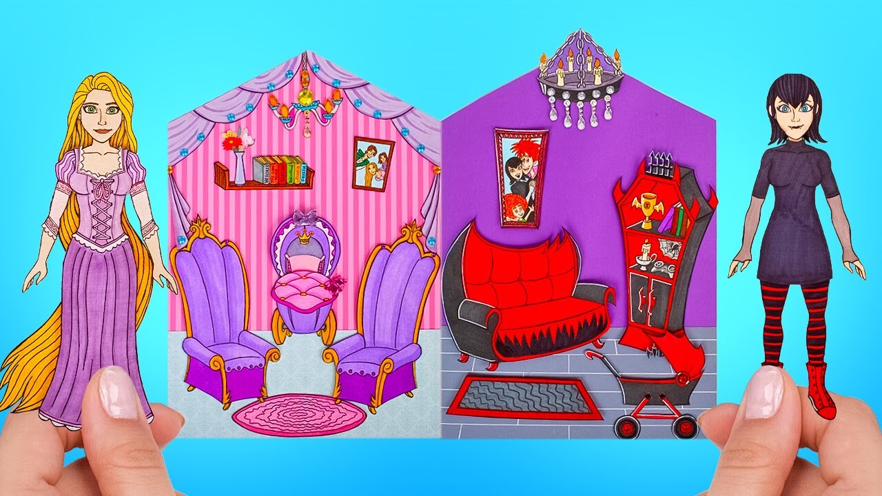 Princess House VS Vampire House || Easy Paper Crafts - YouTube