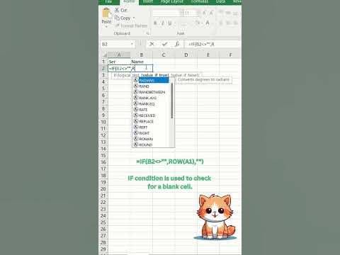Automatically Generate Dynamic Serial Number #excel #exceltips - YouTube