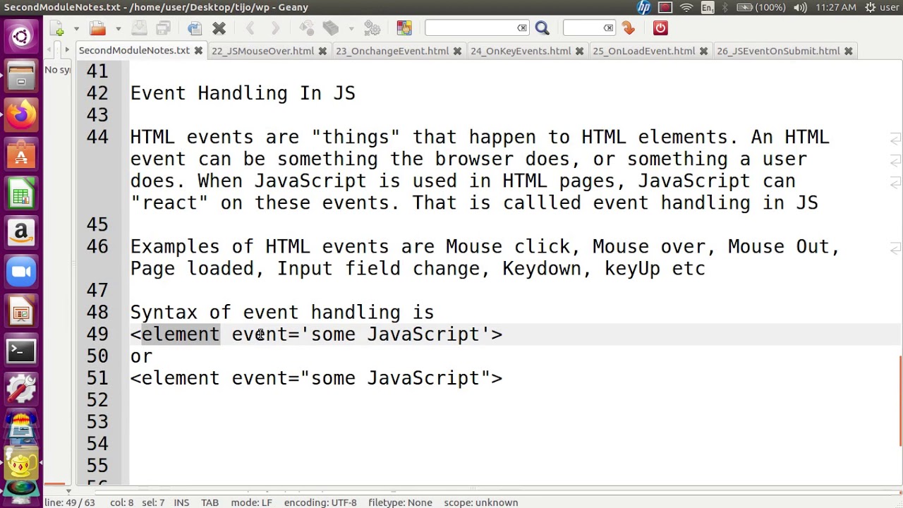 S5 CT Web Programing Class 15: Event Handling - YouTube