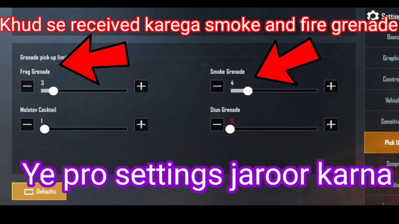 Pick up settings in pubg - YouTube