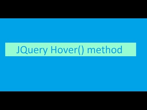 Simple example for : hover() method, jQuery - YouTube