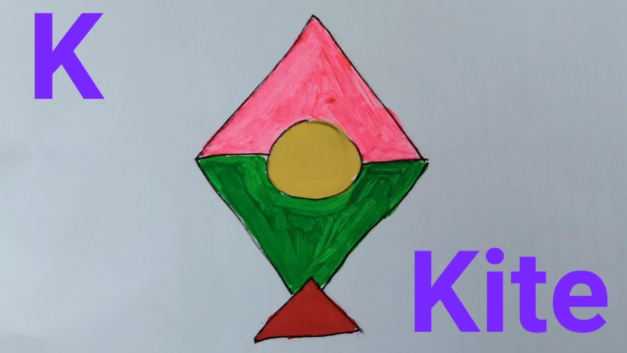 K for Kite|Learn drawing and Painting| Kids Colouring with song|Fun ...