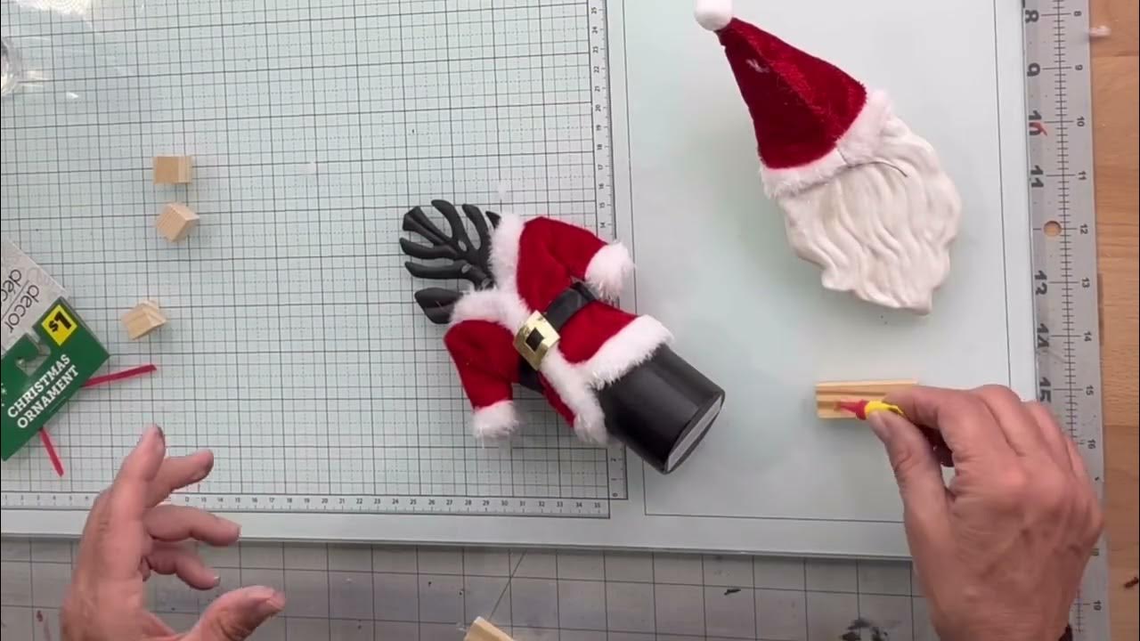 Santa Center Piece using Dollar Tree Items - YouTube