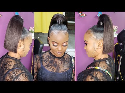 Hair tutorial : How To Blunt cut ponytail - YouTube