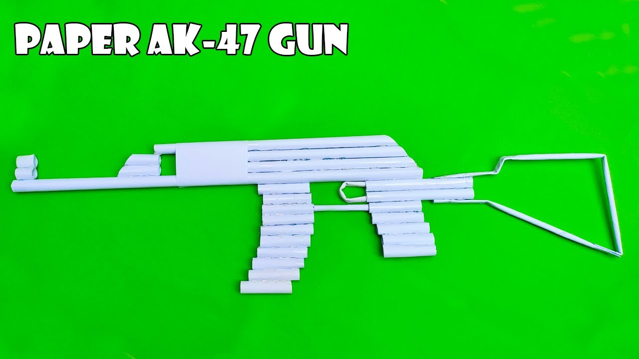 Paper gun ak-47 | How to make paper origami gun easy | Paper AK-47 gun ...