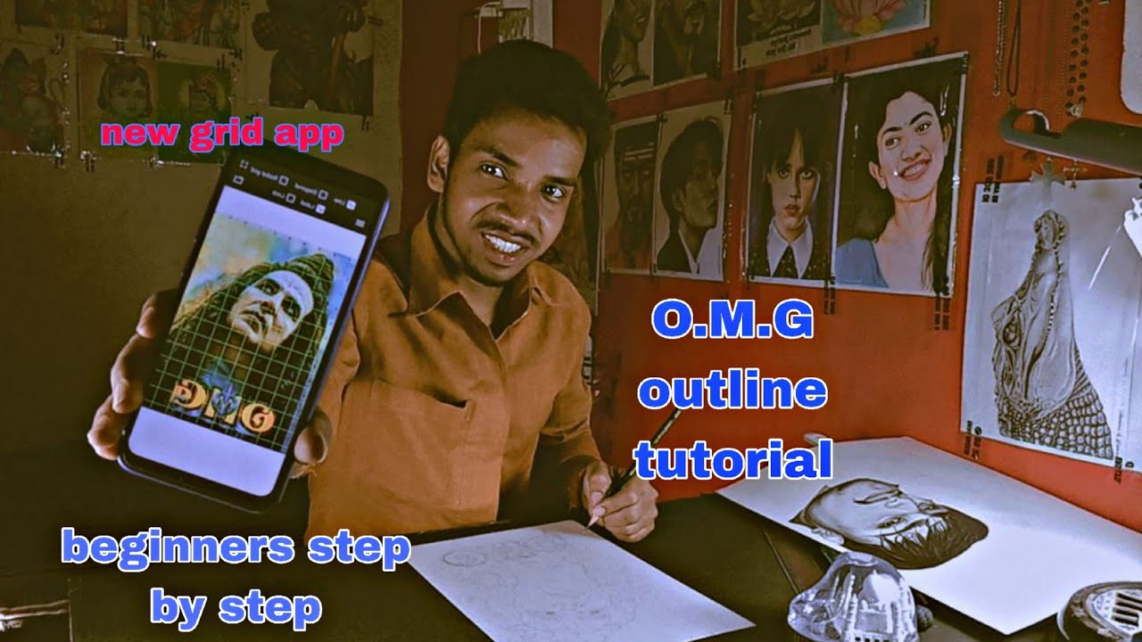 O.M.G outline tutorial with great method #omg #drawing - YouTube