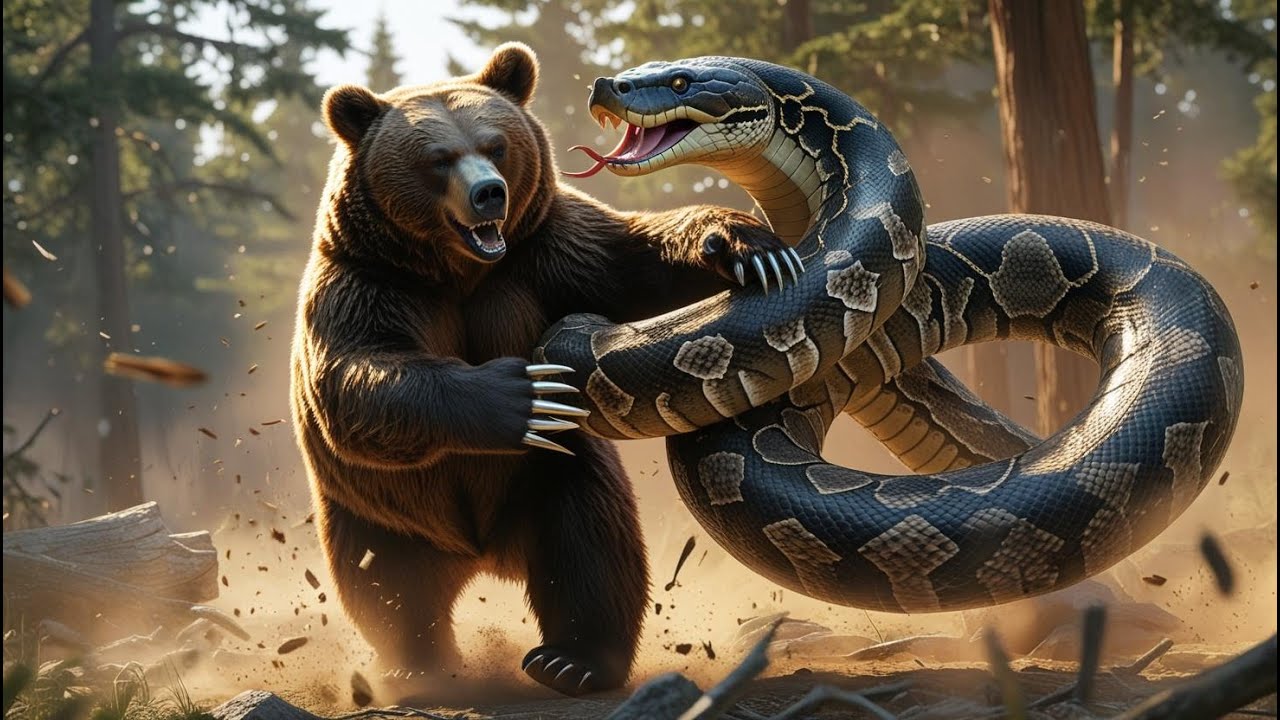 Grizzly Bear vs Python | Shocking True Wildlife Encounter You Won’t ...