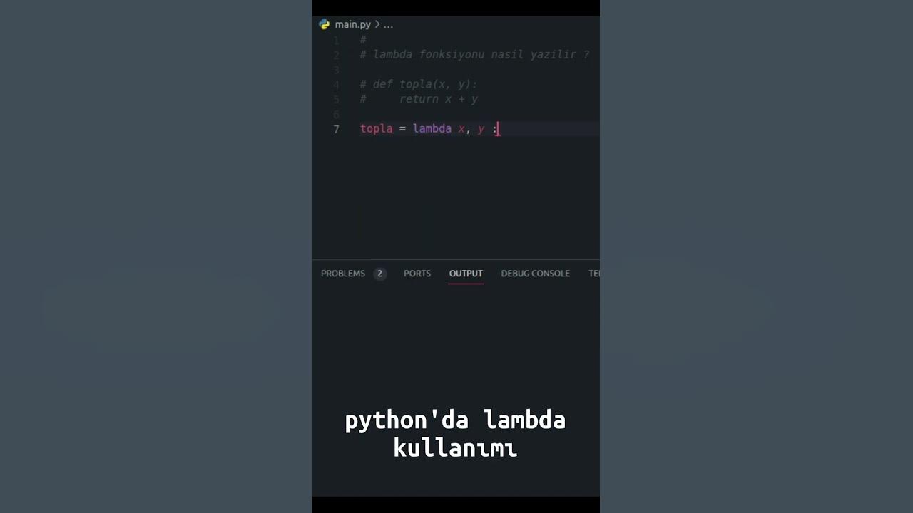 Pythonda Lambda Fonksiyonu Nasıl Yazılır Shorts Python Pythonprogramming Yazılım Lambda