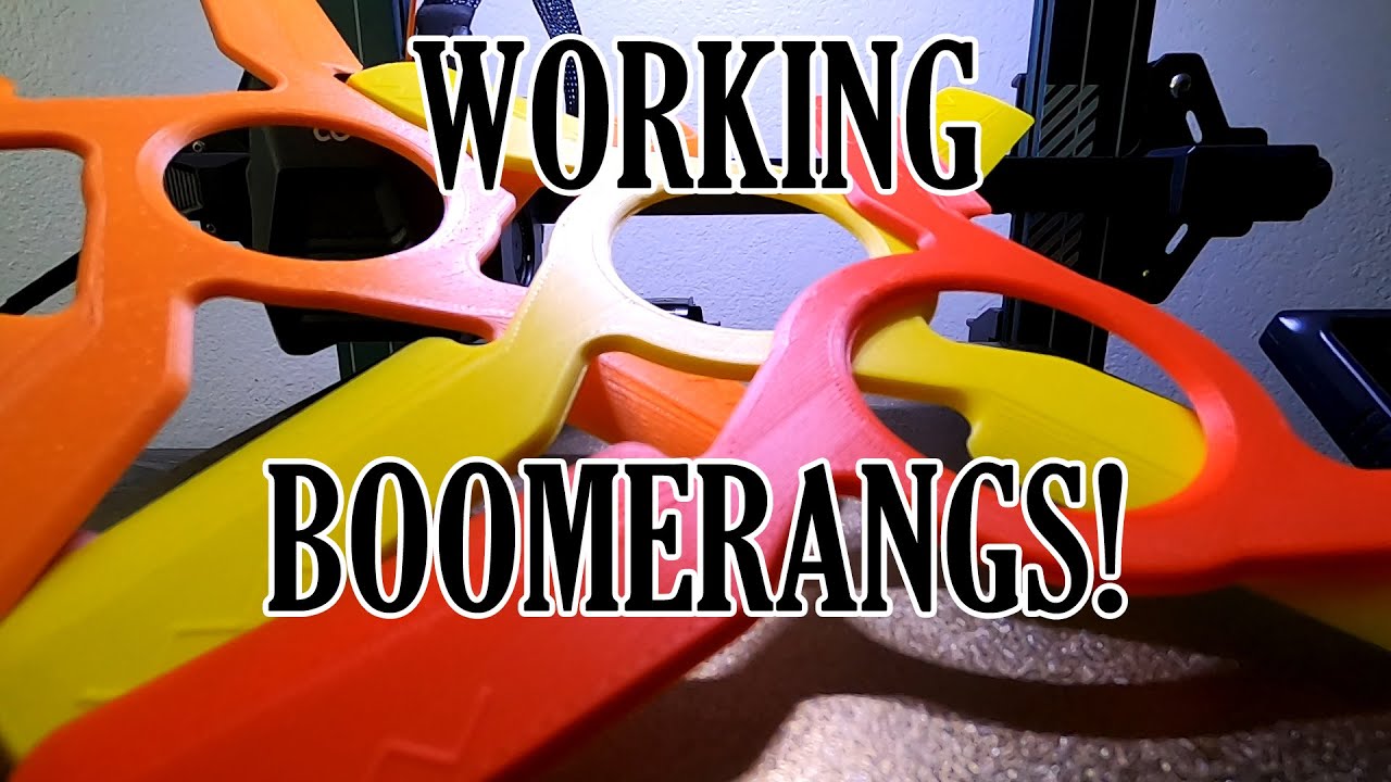 Boomerangs (They work!) - 3D Print Timelapse - YouTube