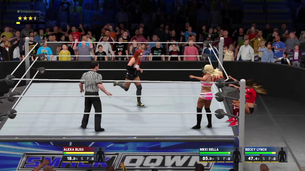 WWE 2K17 Nikki Bella,Becky Lynch VS Alexa Bliss,Natalya In A ...