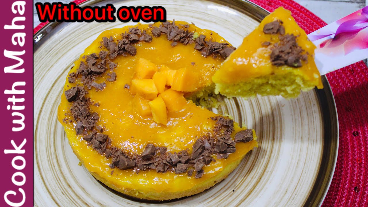 Mango Glaze Cake| without oven| eggless - YouTube