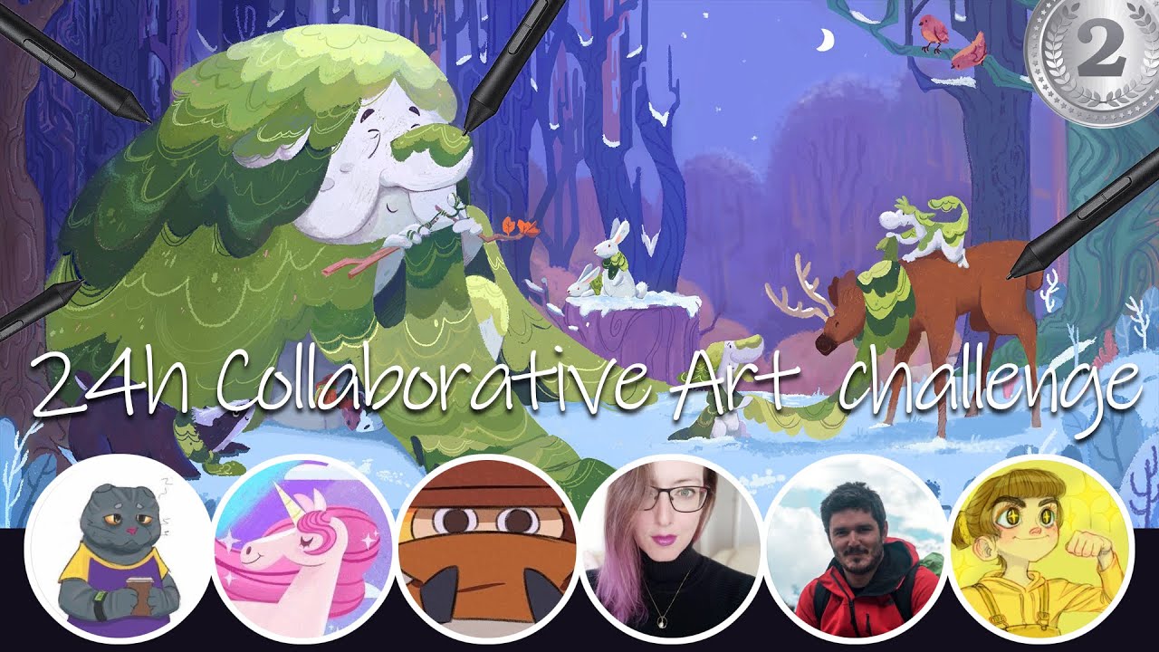 24h Collaborative Art challenge - Holly Jolly Paint-a-Thon 2021 - YouTube