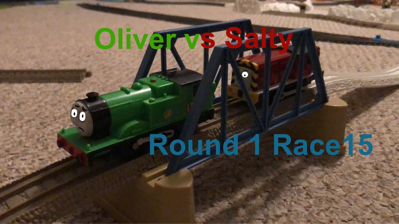 Tomy Sodor Races: Oliver vs Salty - YouTube