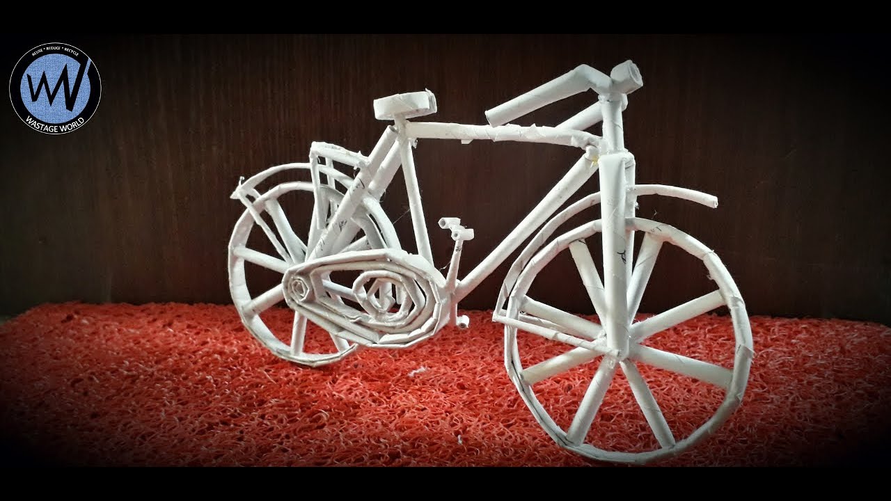How to make paper bicycle very easy at home/Handmade paper cycle craft ...