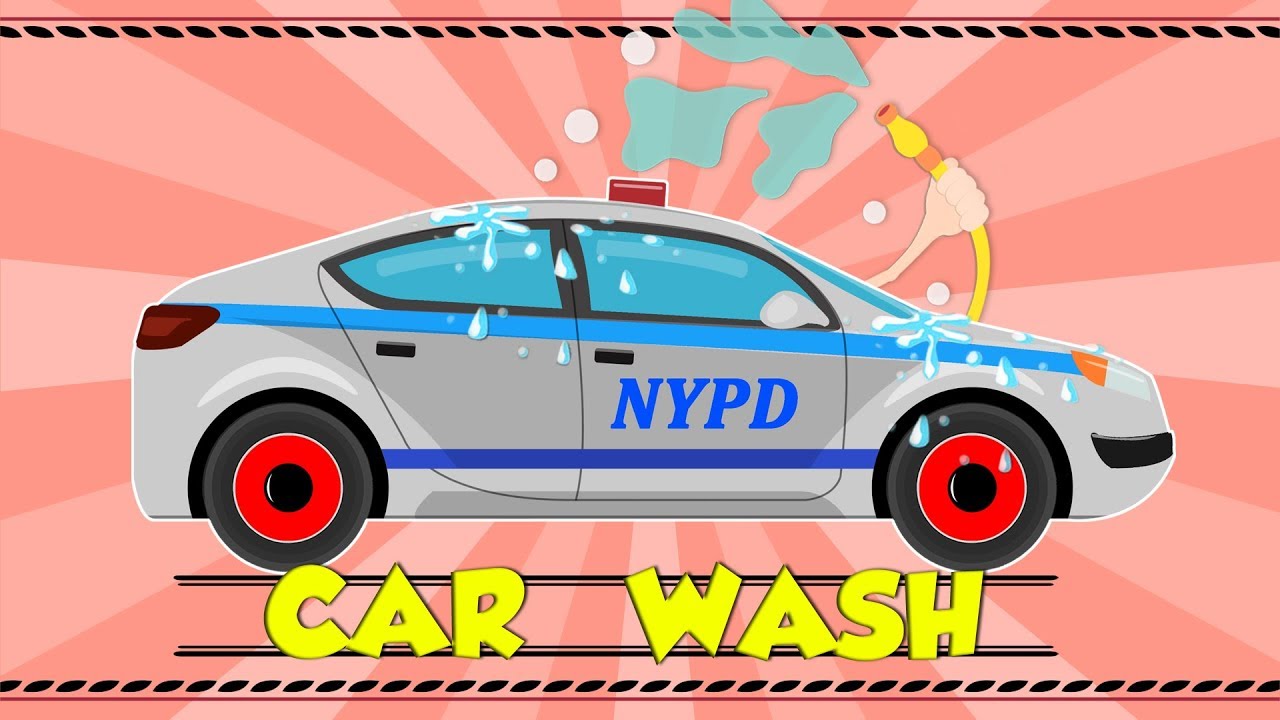New York Police Car Wash Video For Kids and children - YouTube