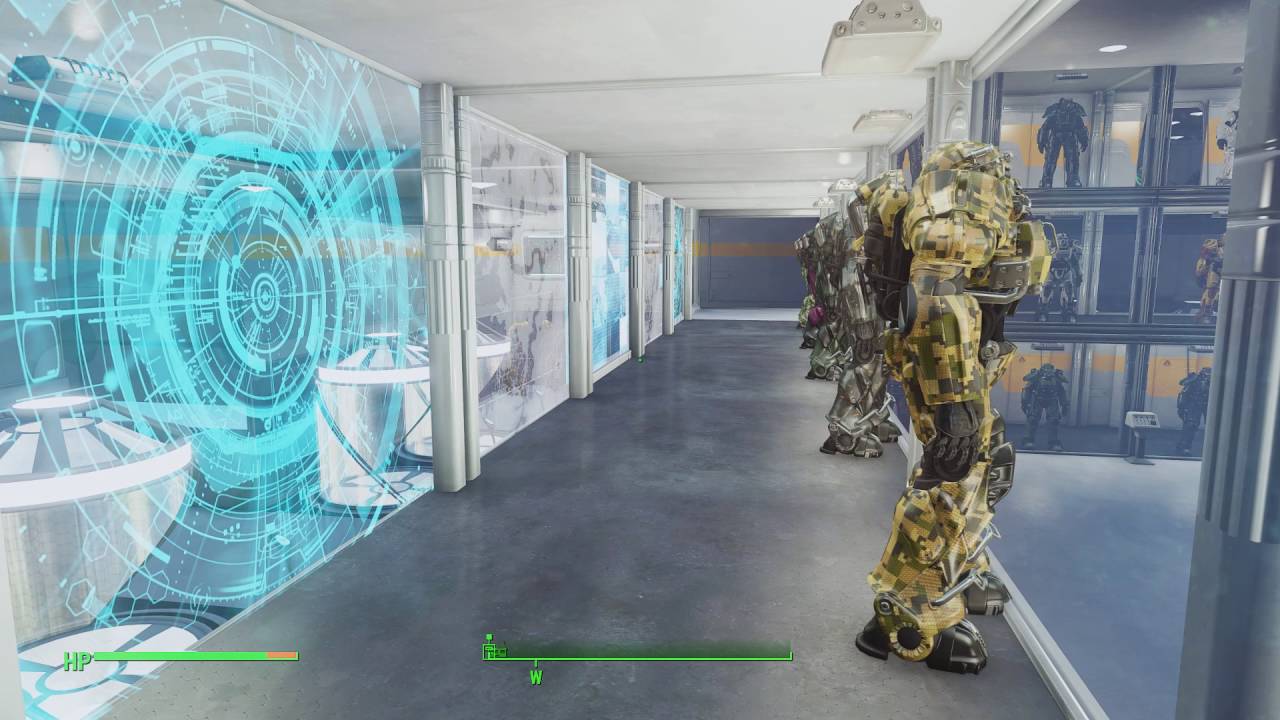 Fallout 4: My Power Armour storage facility (with mods) - YouTube