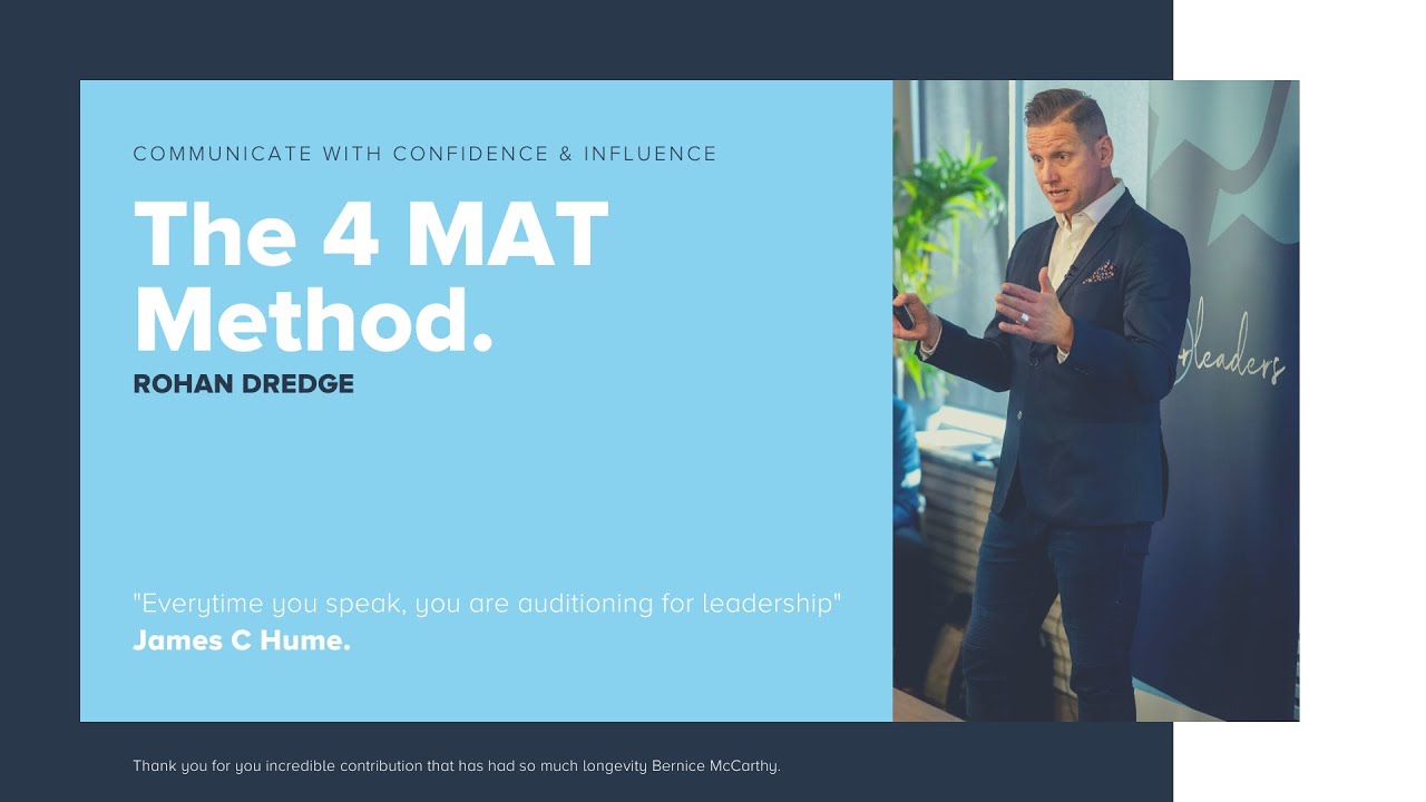 Rohan Dredge - Bernice McCarthy's 4 Mat Methodology for speaking ...