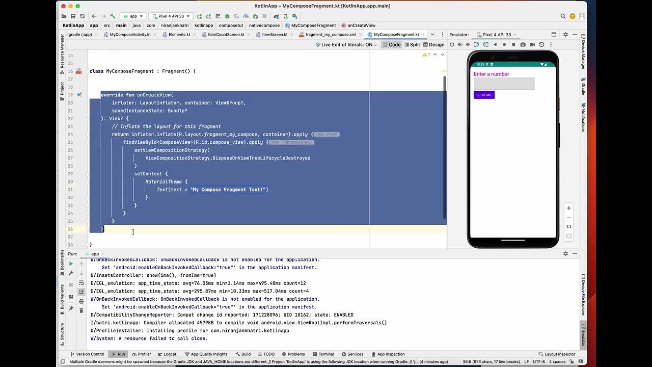 Compose Bootcamp - How to use ComposeView in Android Application and AndroidView in Compose ...