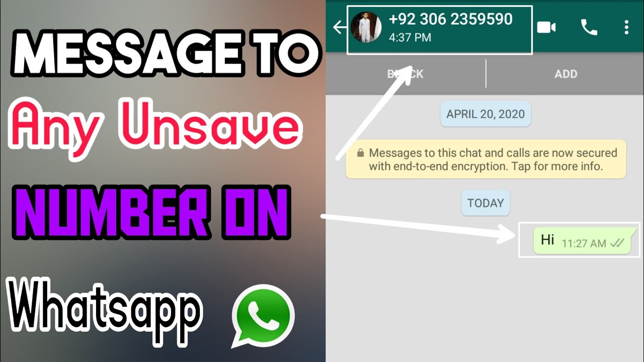 Message To Any Unsave Number on Whatsapp - YouTube