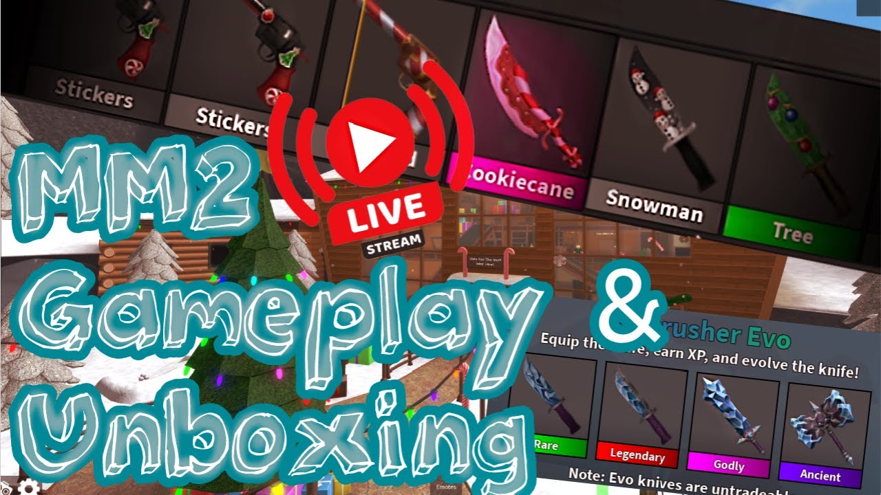 MM2 Game play & Unboxing (Christmas Event Stream) - YouTube